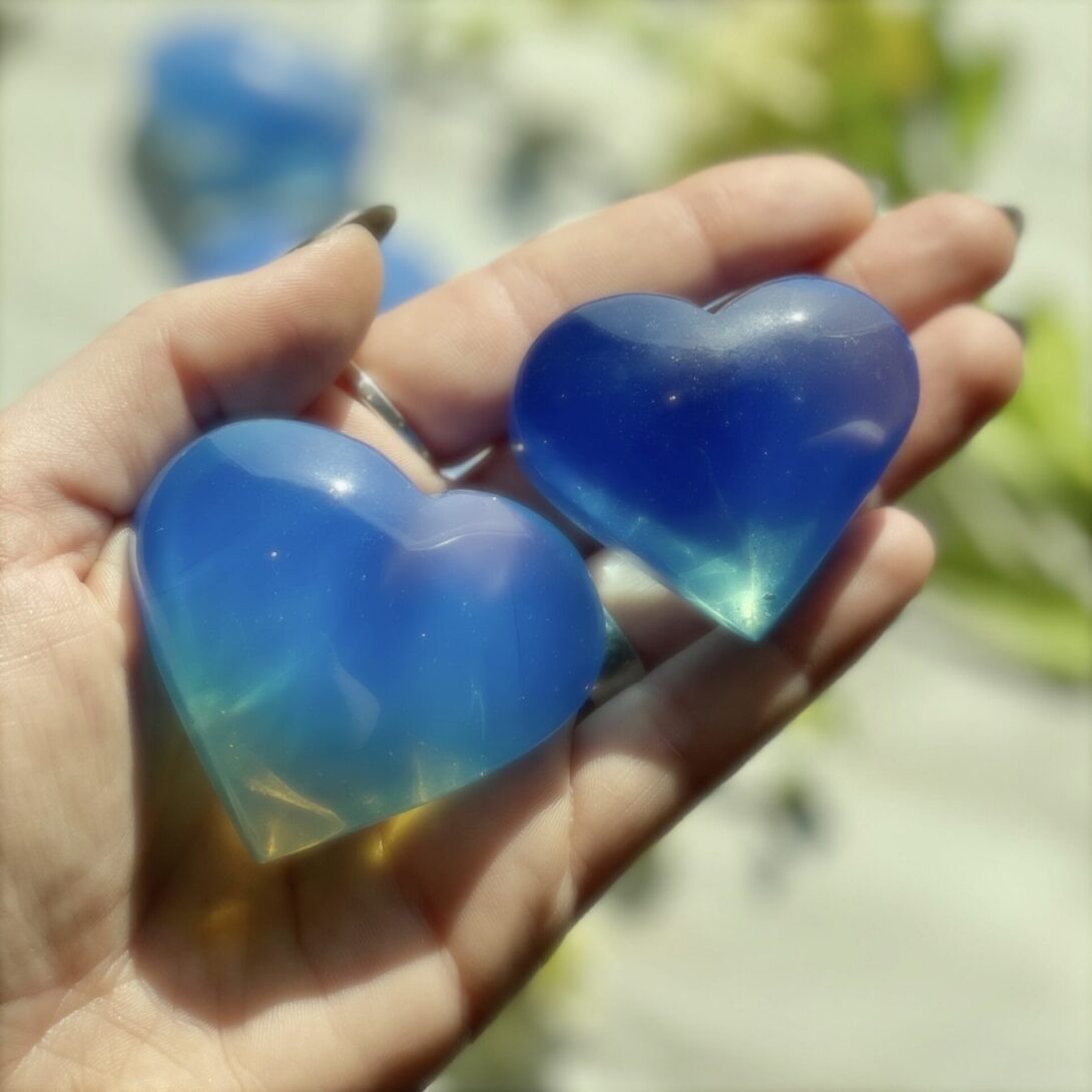 Blue Opalite Heart for intuition and success
