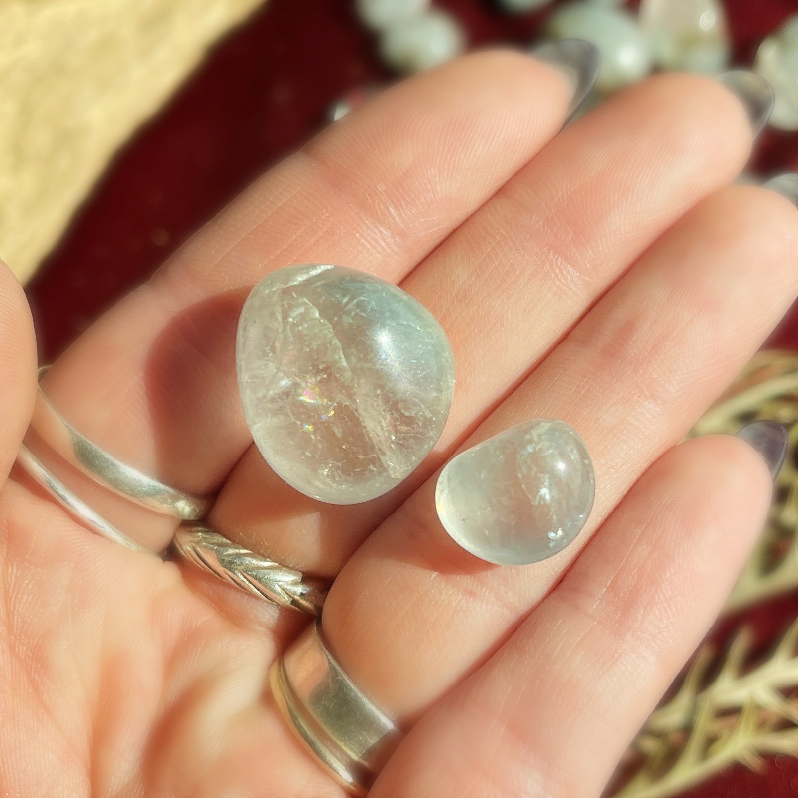 Sage Goddess Denver Unpacking: Rare Tumbled Blue Amphibole Quartz
