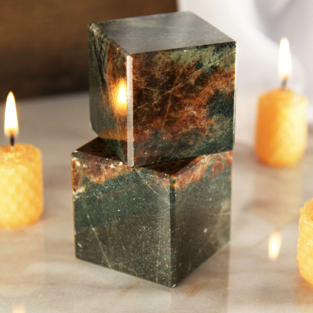 Home Shop Gems & Minerals Almandine and Green Grossular Garnet Grounded ...