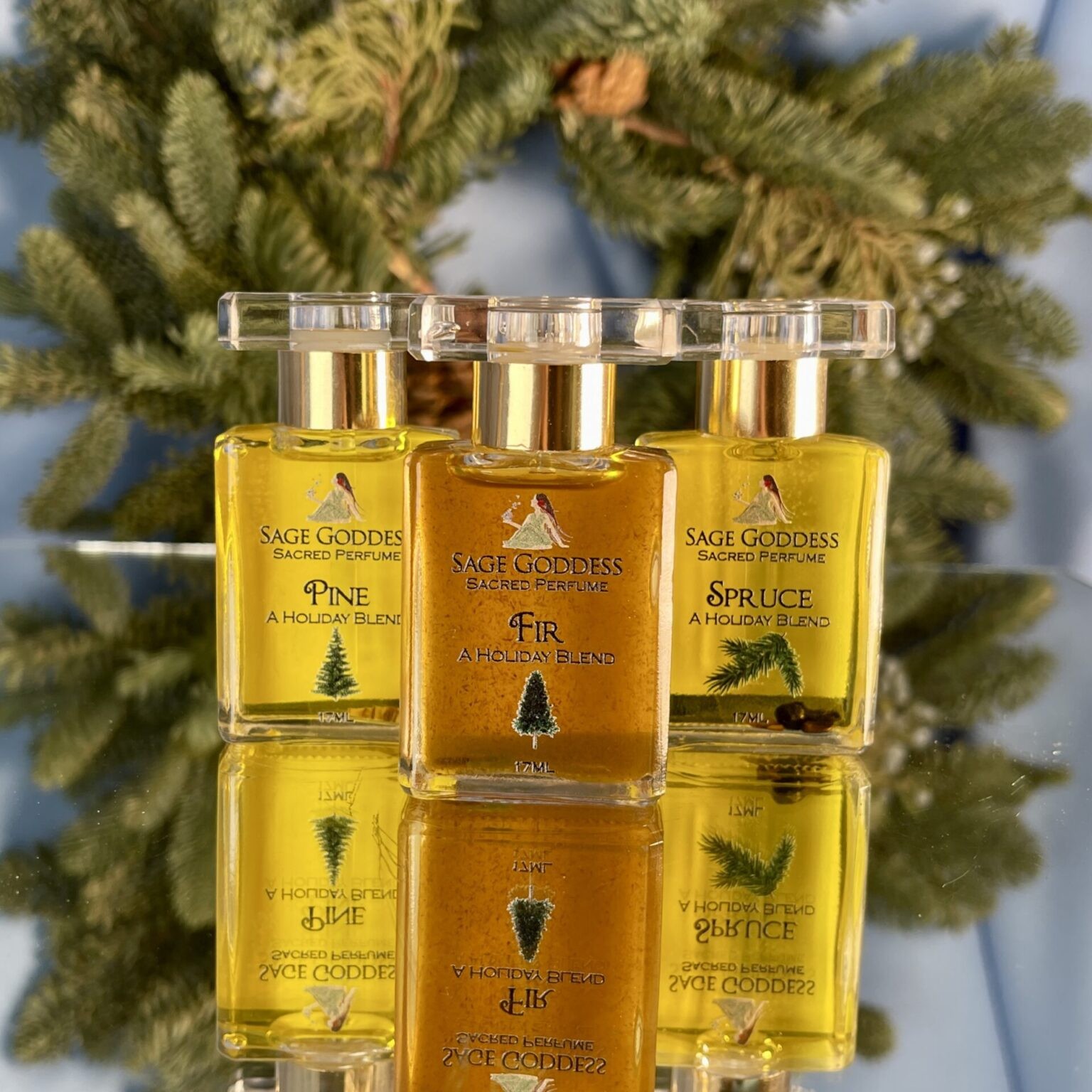 Christmas Tree Perfume Trio for holiday magic - Sage Goddess
