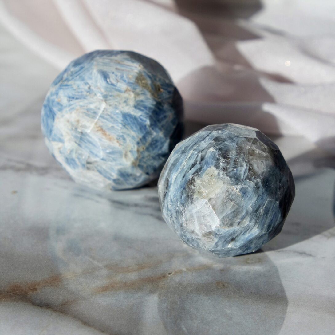 Sage Goddess Instant Alignment Blue Kyanite Faceted Sphere