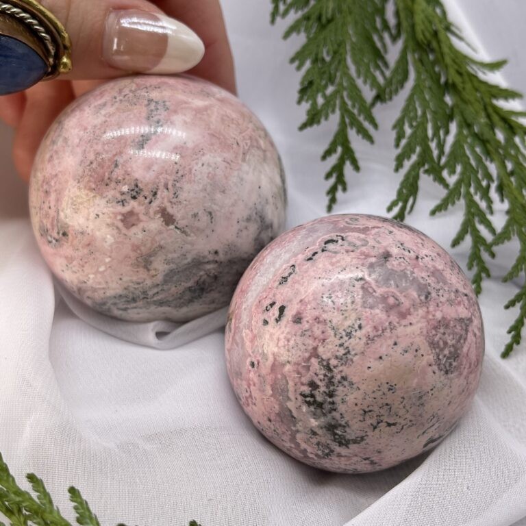 Sage Goddess Open to Love Dendritic Pink Opal Sphere