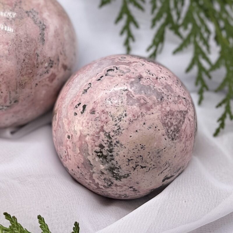 Open to Love Dendritic Pink Opal Sphere