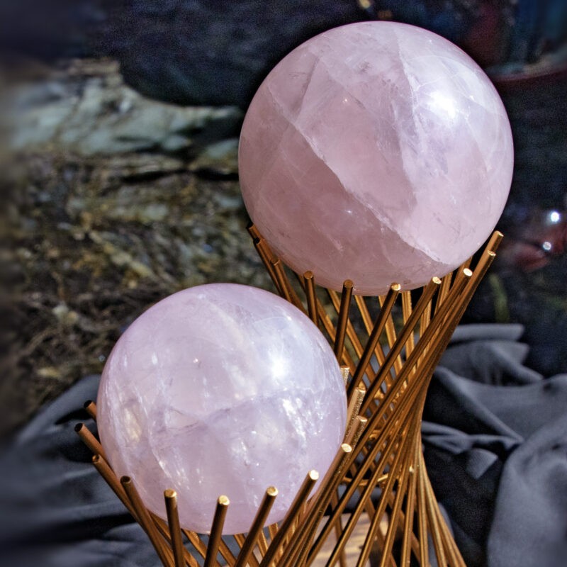 Home Shop Gems & Minerals Ultimate Love Star Rose Quartz Sphere with ...