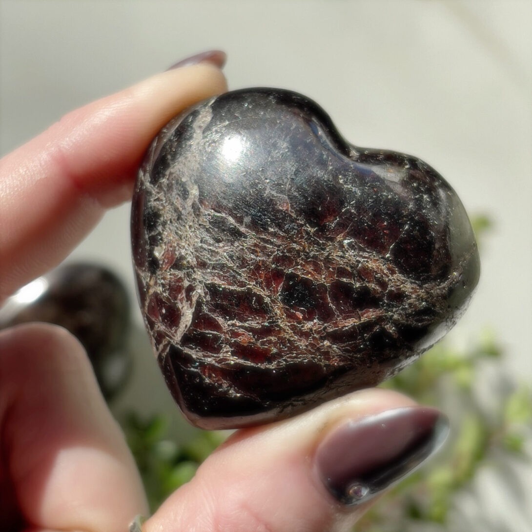 Sage Goddess Almandine Garnet Centering Heart for stability