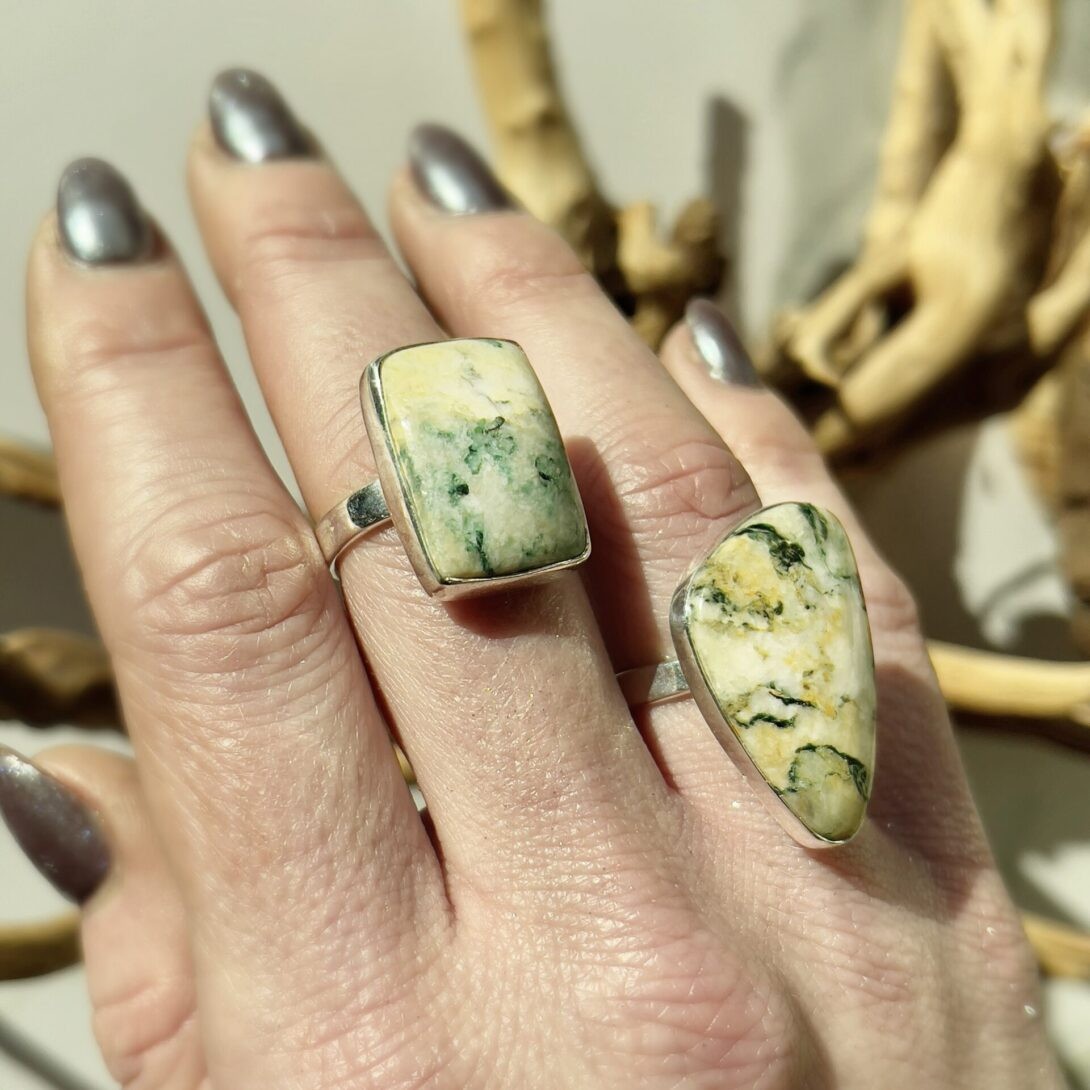 Sage Goddess Cool, Calm, and Collected Mariposite Ring for peace