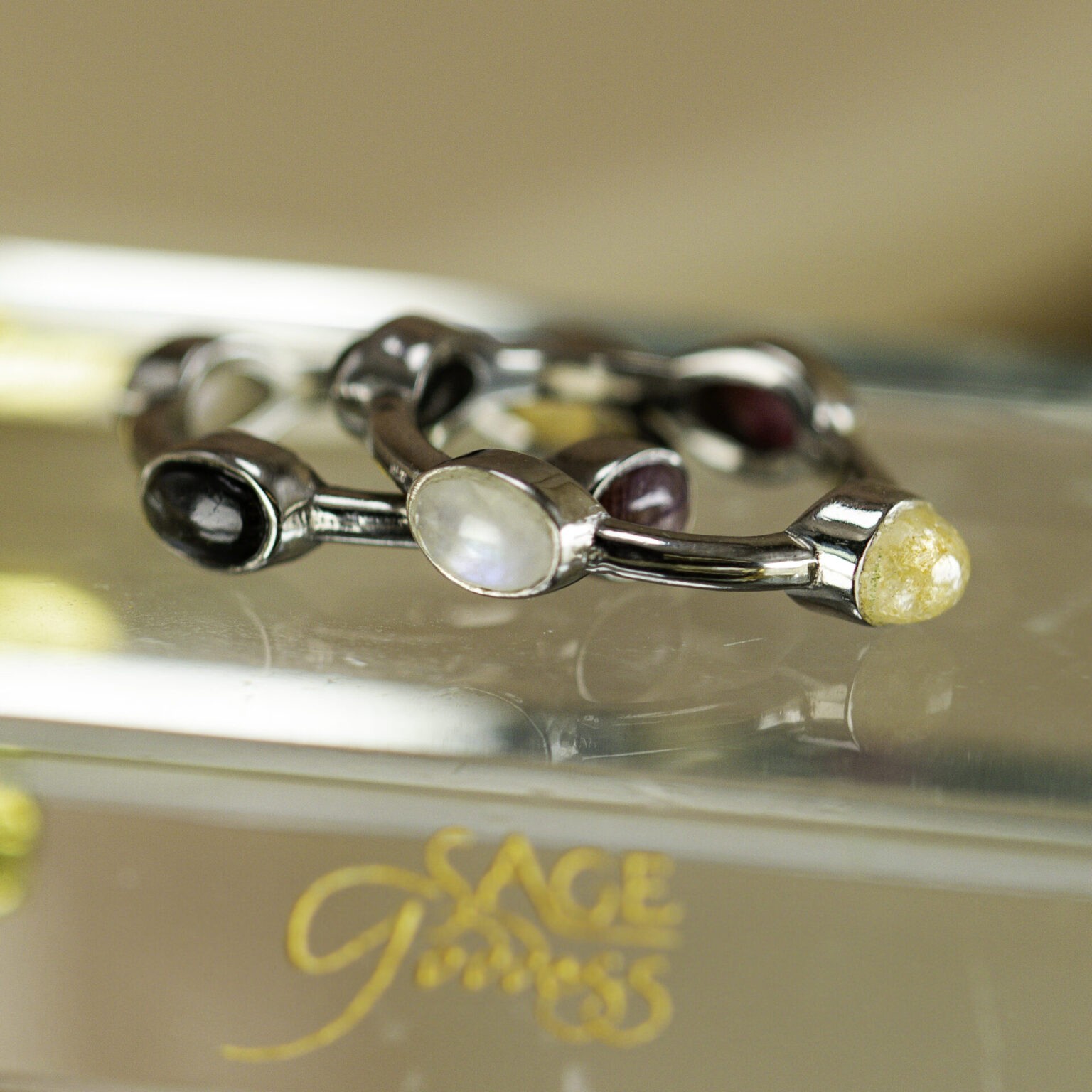 Sage Goddess Four Directions Ring for balance and elemental guidance