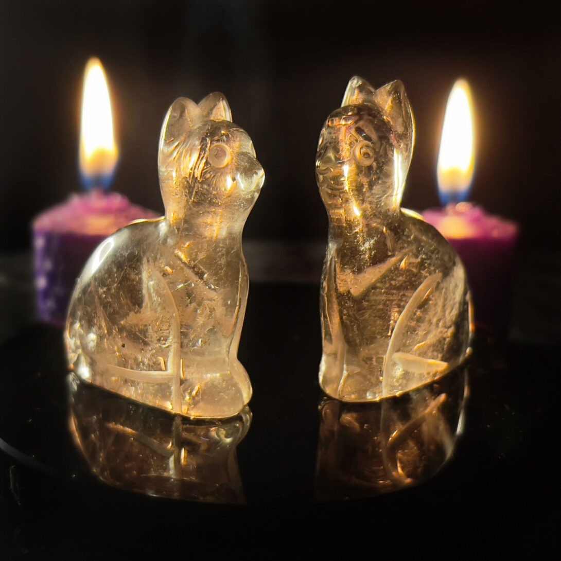 Sage Goddess Protect Your Independence Smoky Quartz Cat