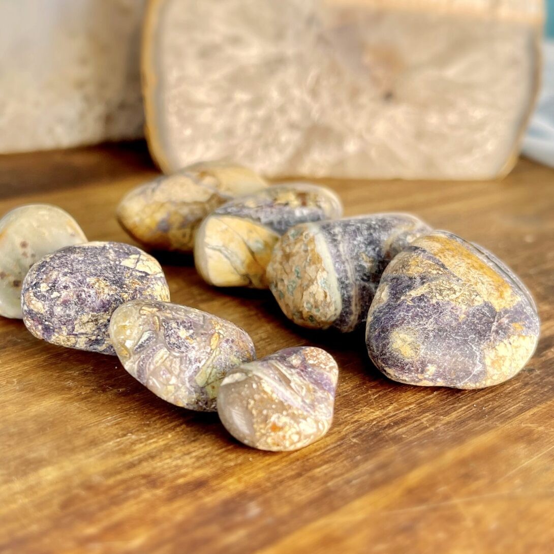 Sage Goddess Tumbled Brecciated Fluorite for soul purpose