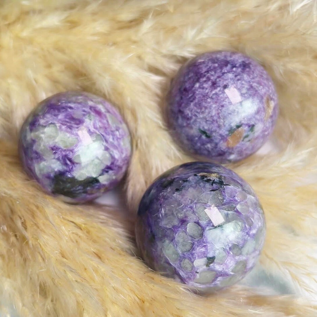 AAA-Grade Charoite Crystal Warrior's Sphere - Sage Goddess
