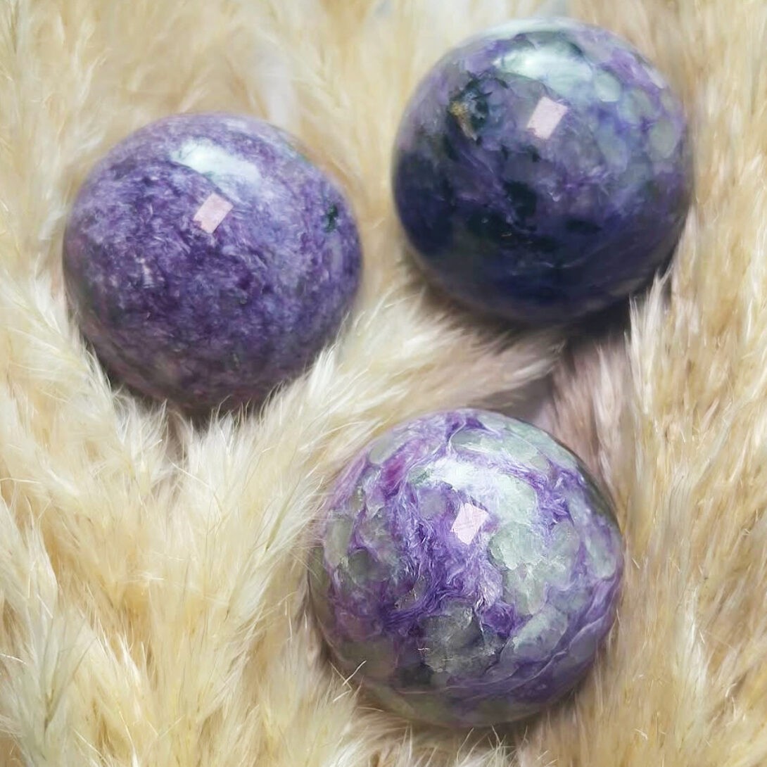 AAA-Grade Charoite Crystal Warrior's Sphere - Sage Goddess