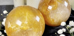 Sage Goddess Golden Healer Quartz Abundance Sphere for prosperity