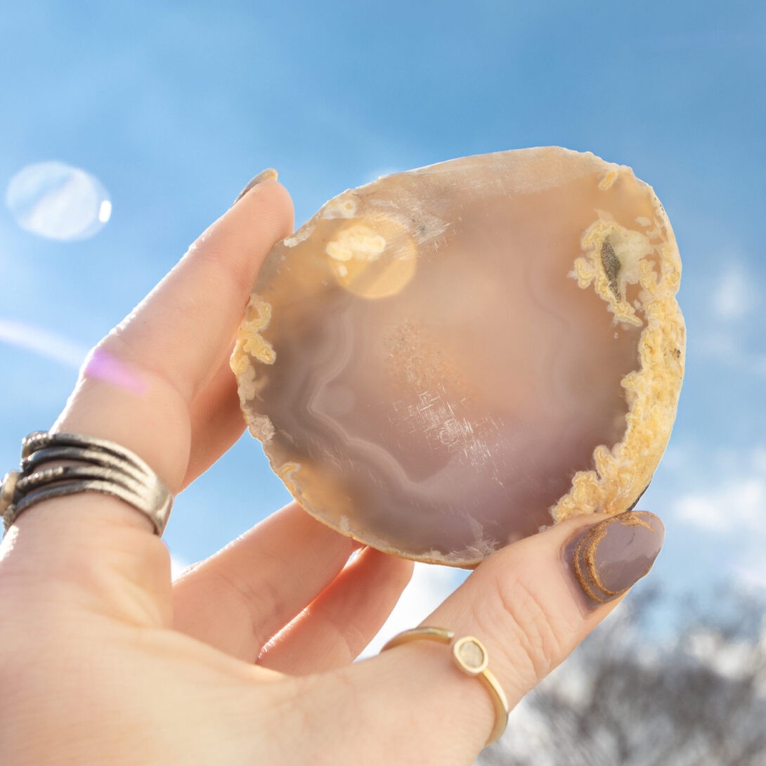 Sage Goddess Protection and Healing Enhydro Agate Slice