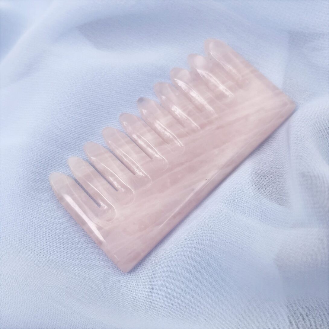 Sage Goddess Love Yourself Rose Quartz Hair Comb for self-care