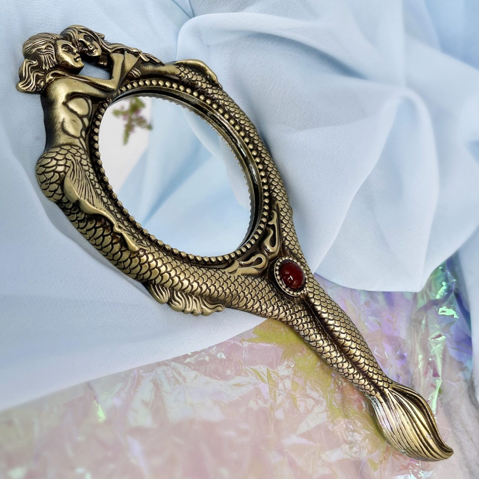 Sage Goddess Mystic Mermaids Carnelian Mirror for beauty