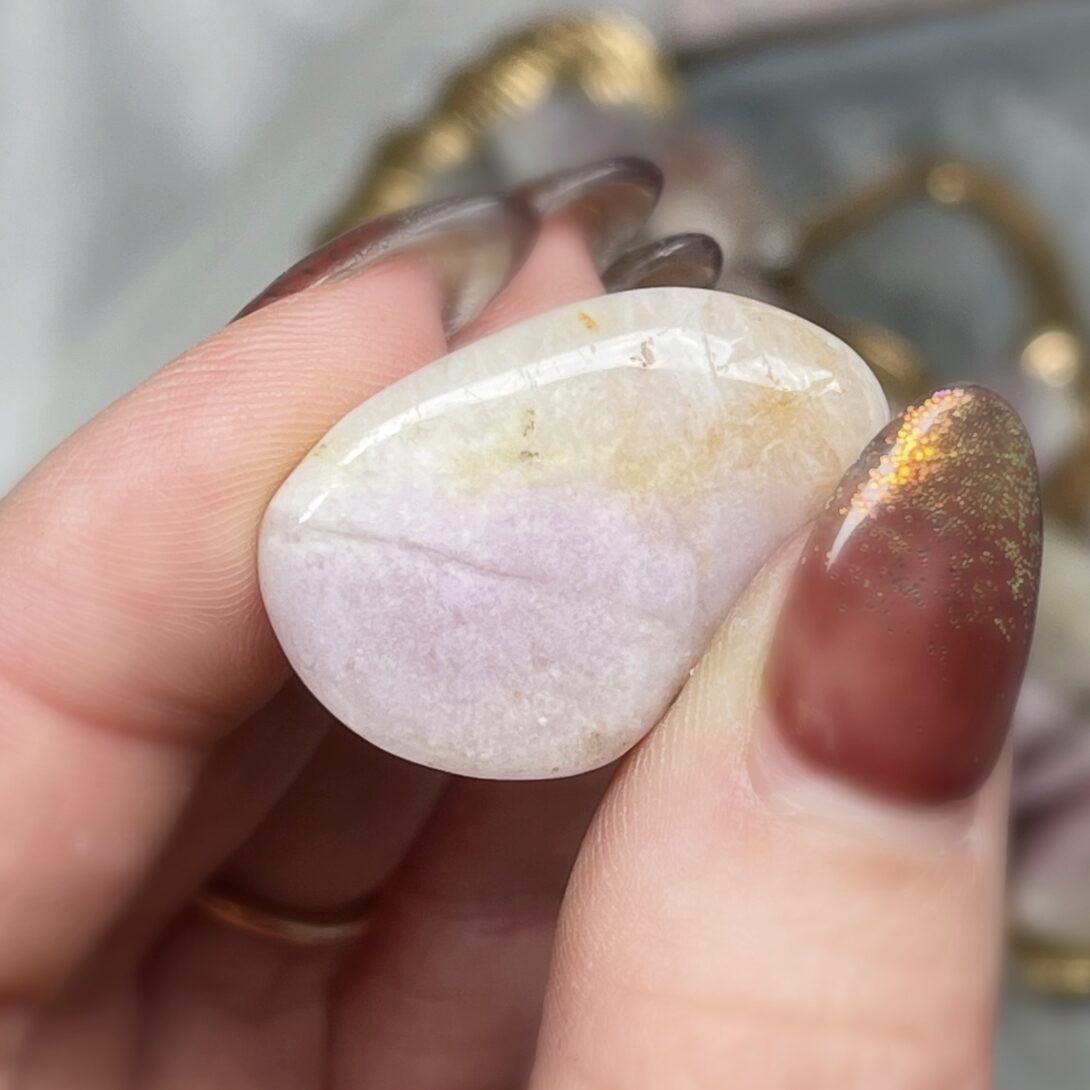 Sage Goddess Tumbled Pink Thulite for harmony, joy, and love