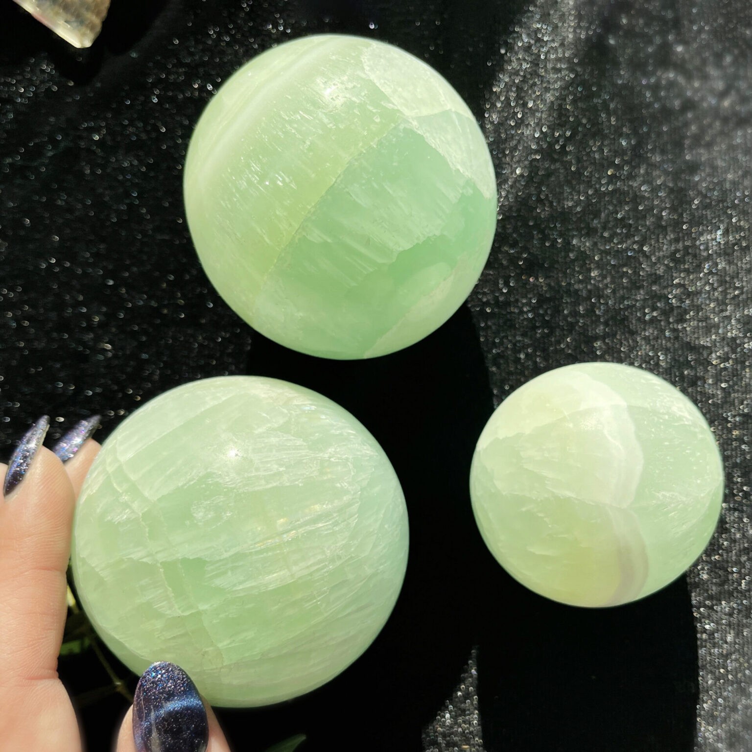 Sage Goddess Pistachio Calcite Inner Peace Sphere for serenity