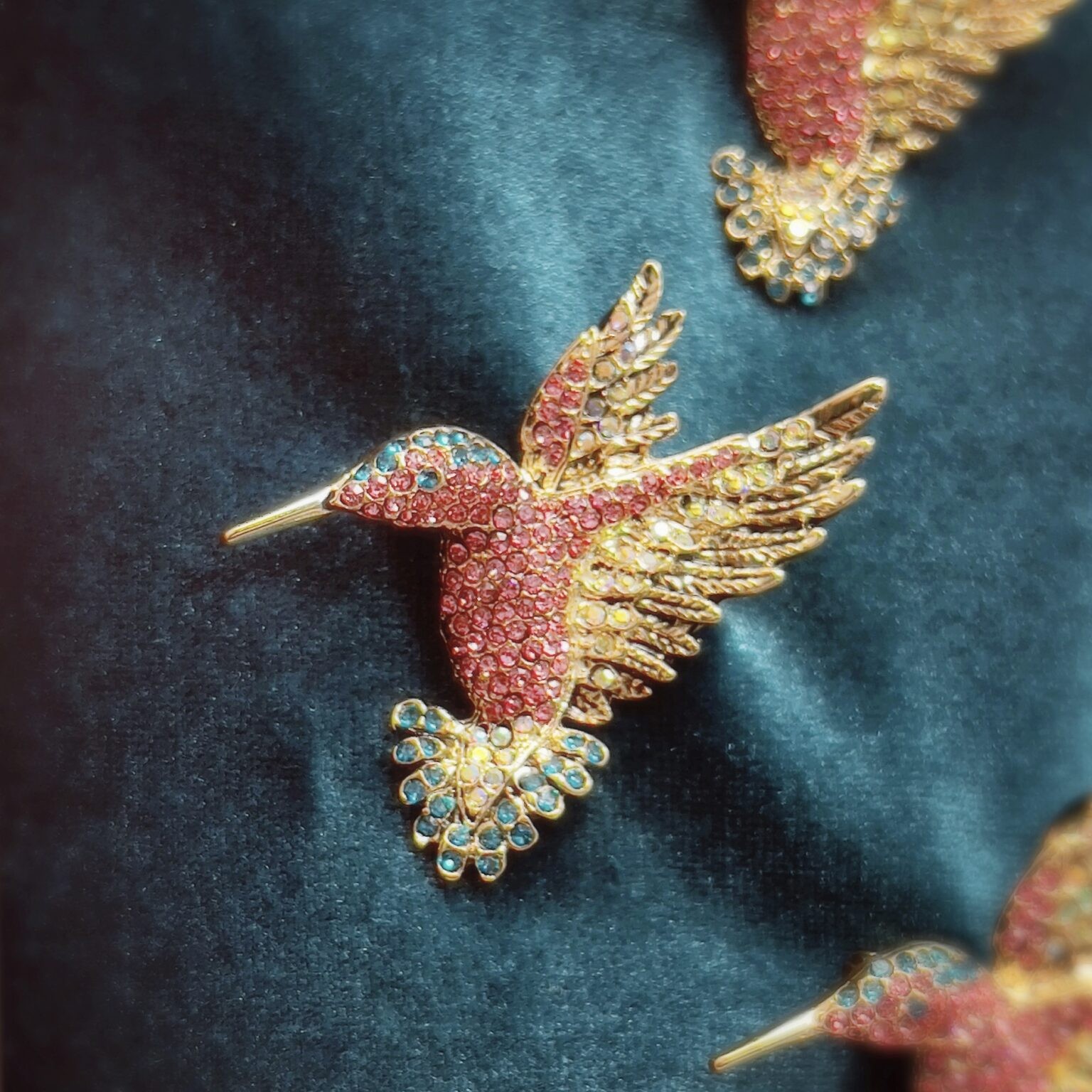 Sage Goddess Rhinestone Colibri Brooch for joy and freedom