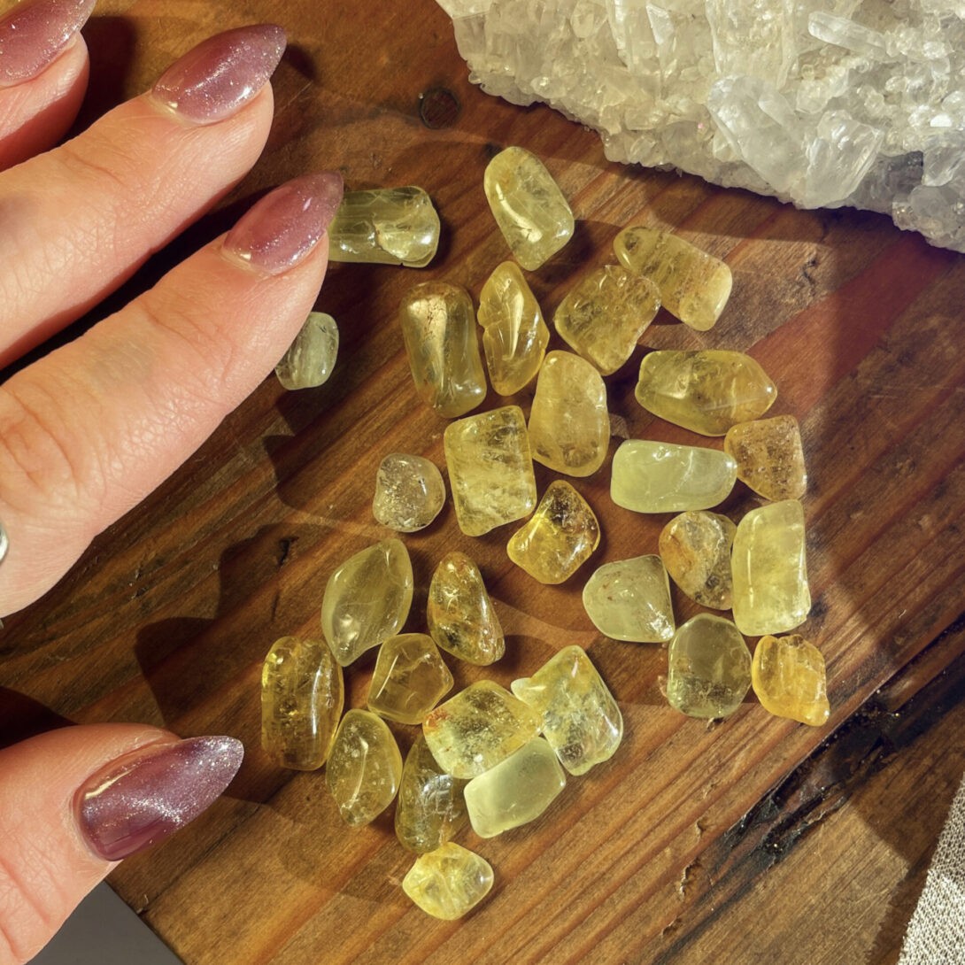 Tumbled Heliodor for manifestation - Sage Goddess