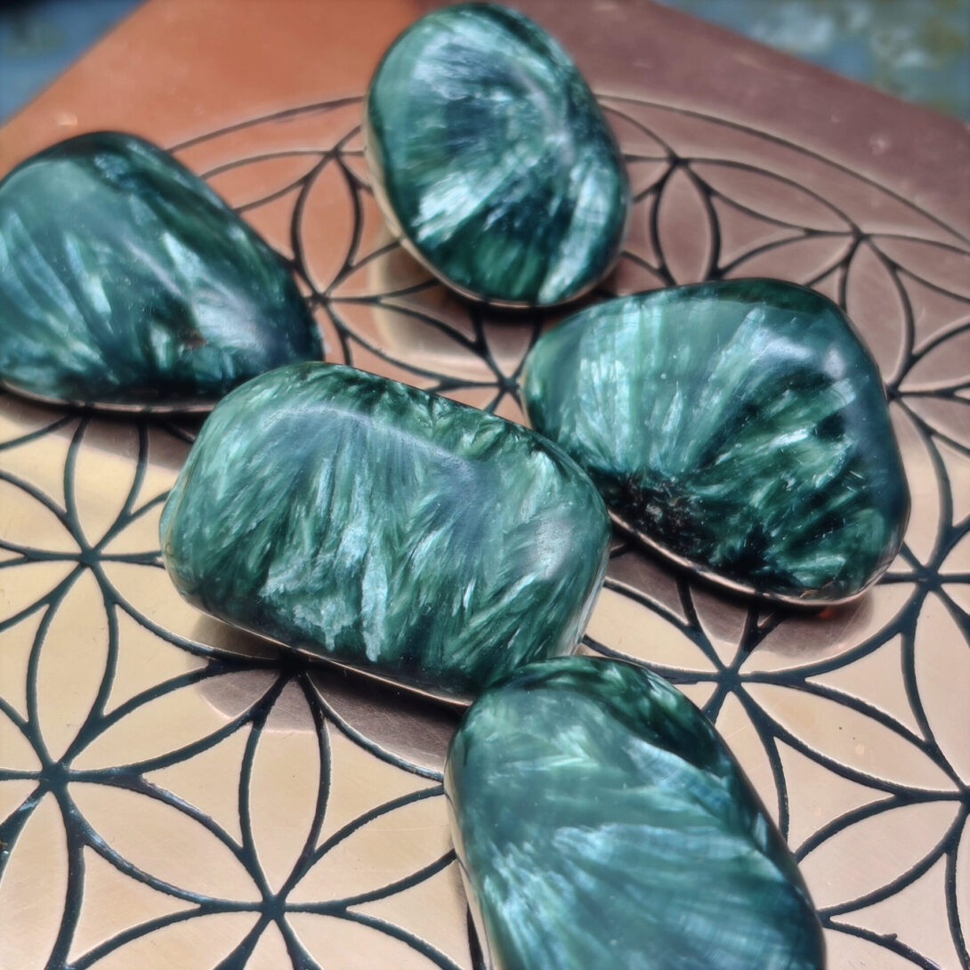Sage Goddess Tumbled Seraphinite for angelic connection