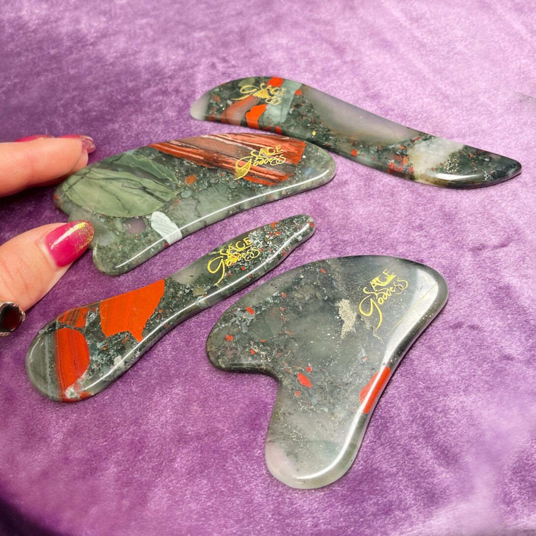 Home Shop Misfit Minerals: African Bloodstone Gua Sha Tool Set