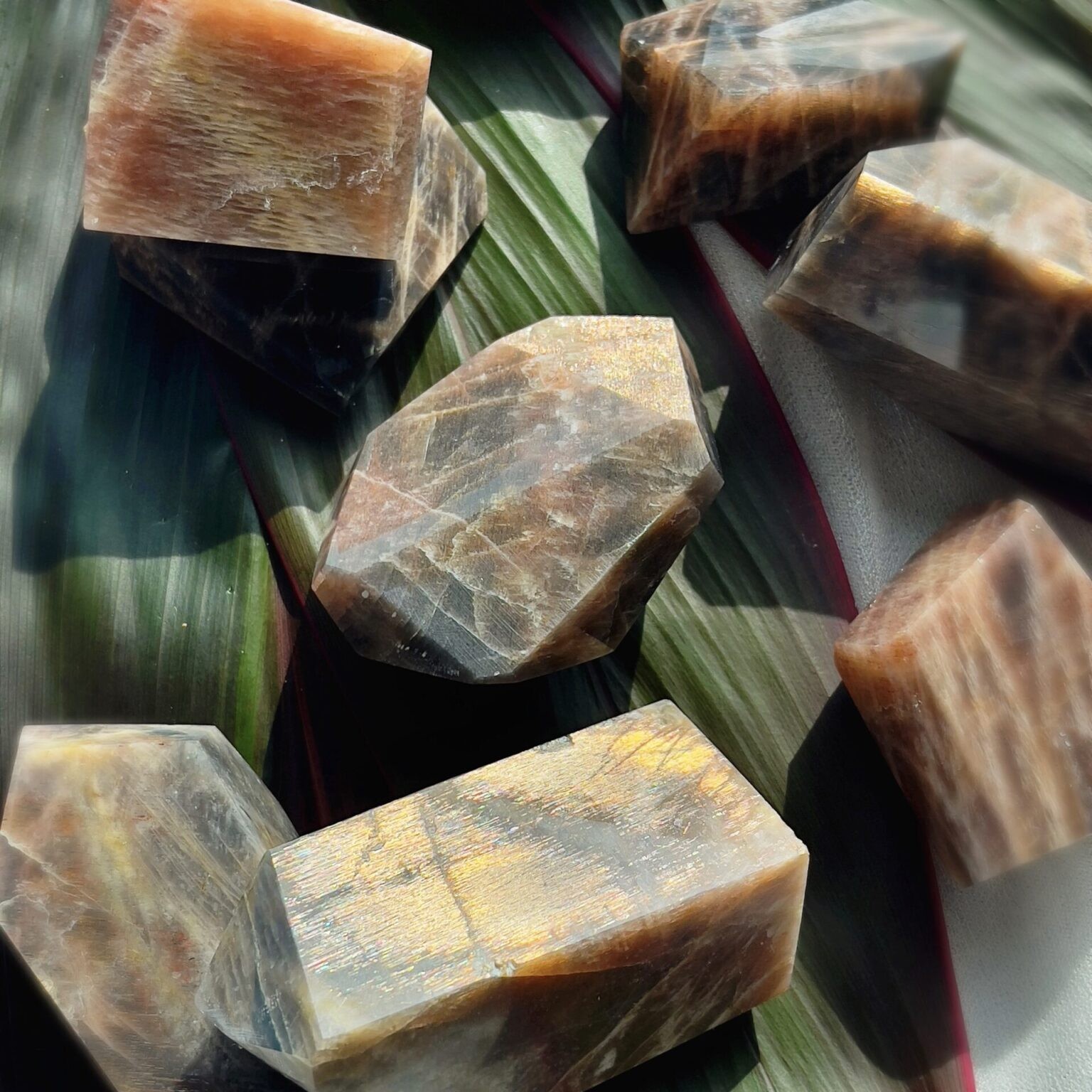 Sage Goddess Black Moonstone and Sunstone Channeling Stone