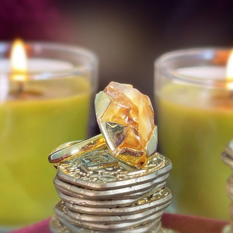 Flame of Abundance Heat-Treated Citrine Ring