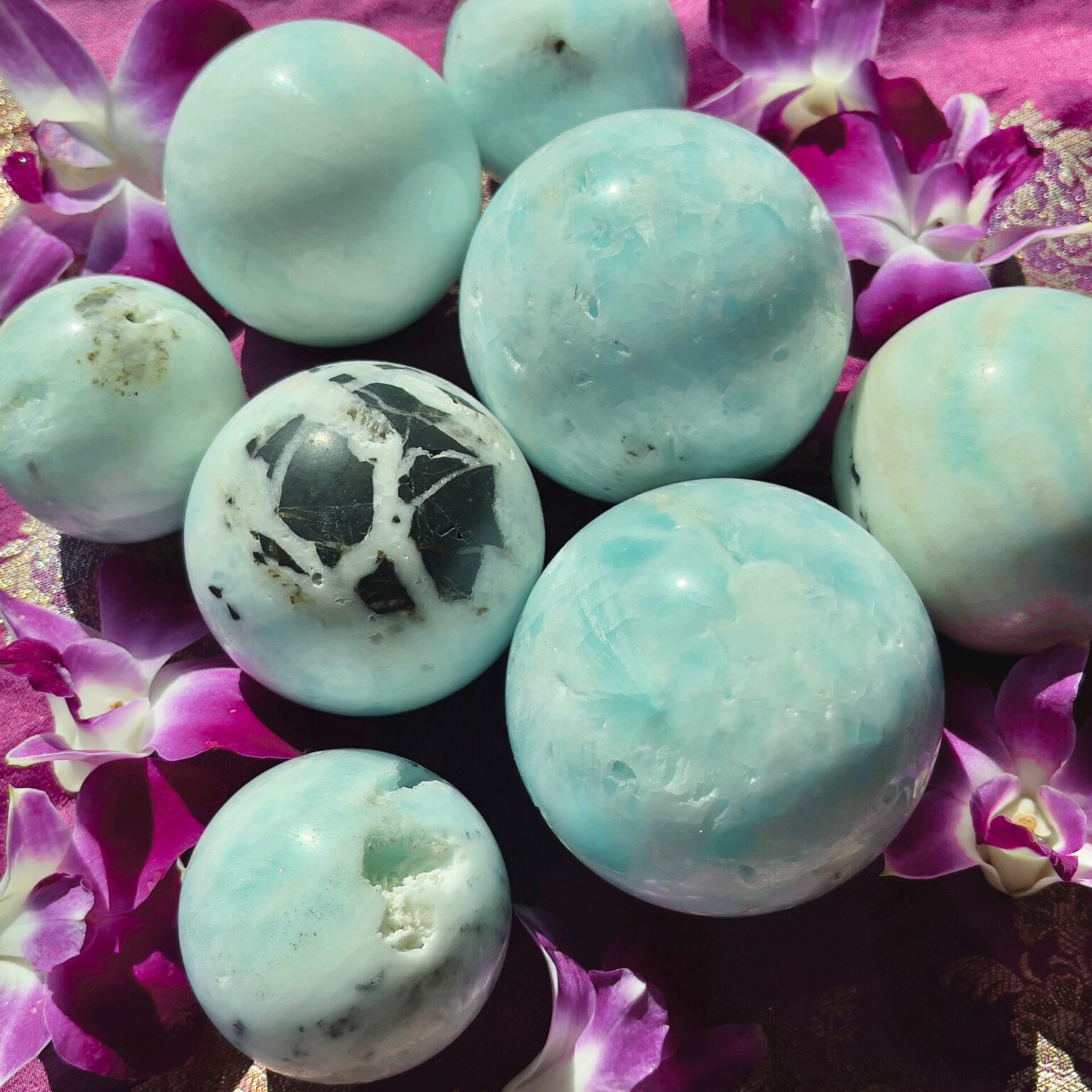 Sage Goddess Heal Your Relationships Blue Hemimorphite Sphere
