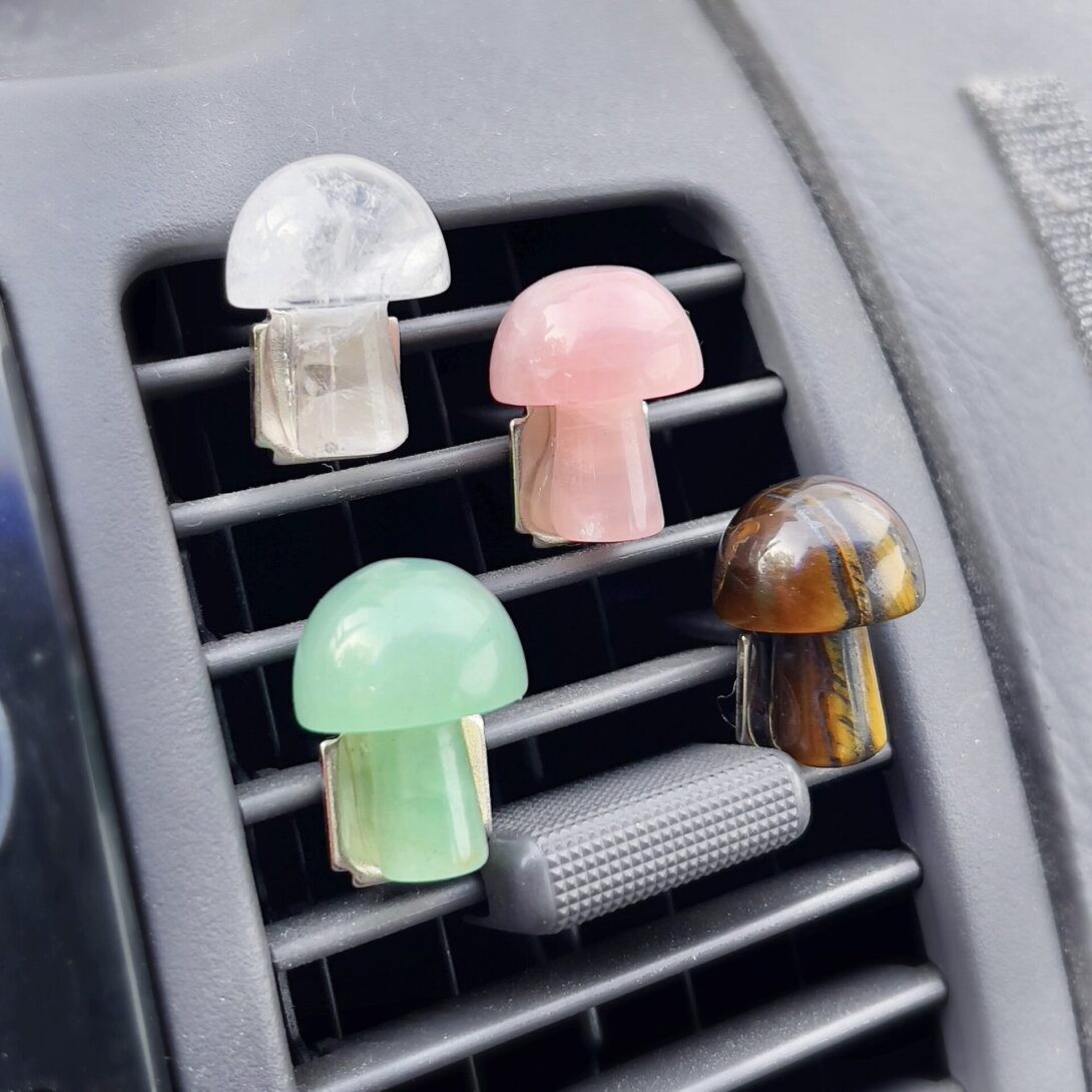 Home Shop Gems & Minerals Intuitively Chosen Gemstone Mushroom Car Vent ...