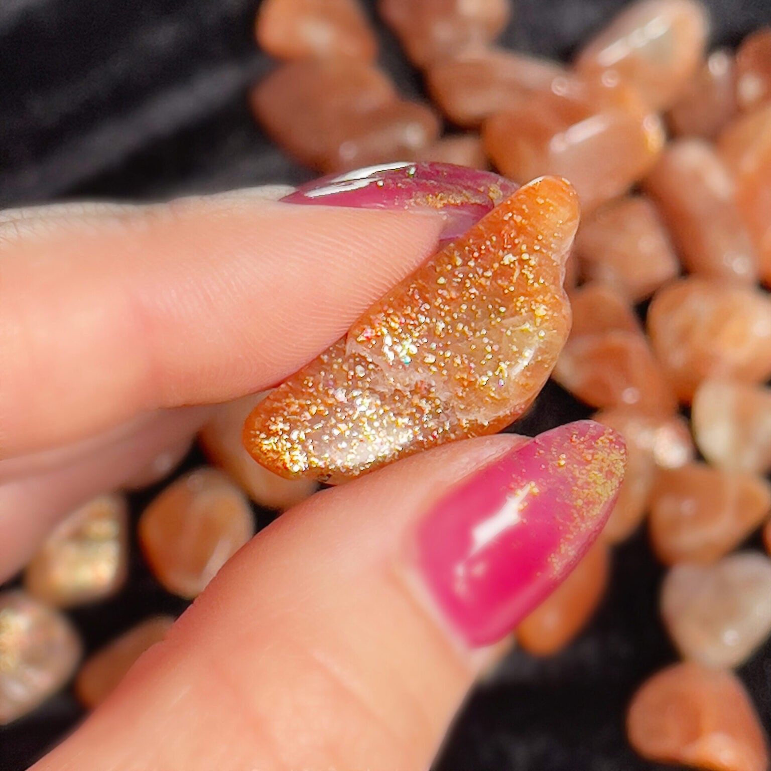 Sage Goddess Tumbled Confetti Sunstone