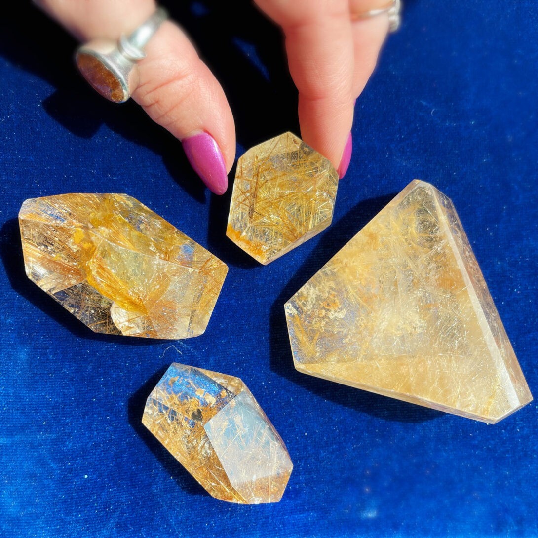 Home Shop Gems & Minerals A-Grade Golden Rutilated Quartz Channeling Stone