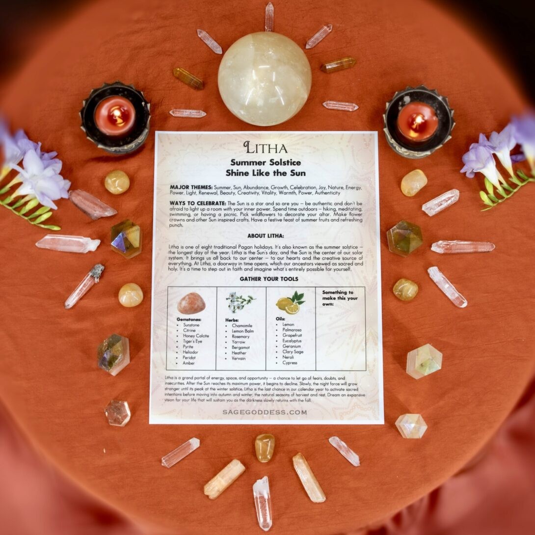 Free Downloadable Litha Worksheet - Sage Goddess