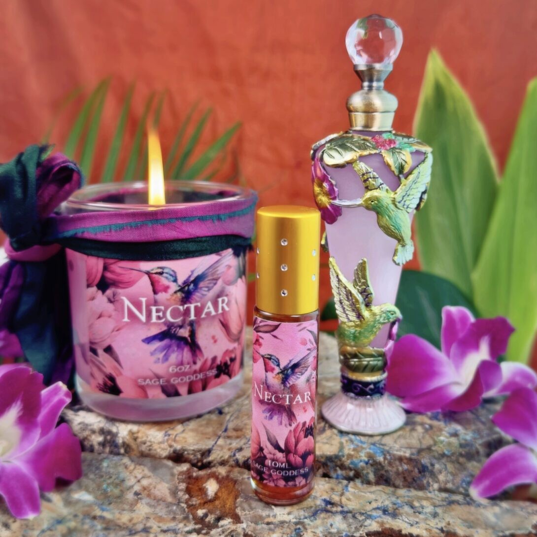 Nectar Perfume & Intention Candle Set for joy & wonder - Sage Goddess