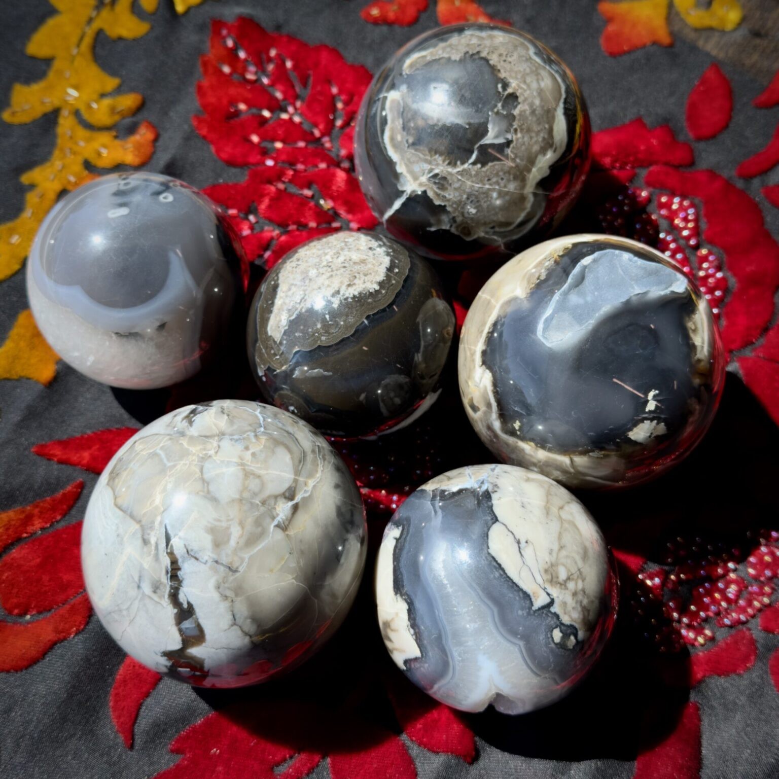 Sage Goddess UV Reactive Volcanic Agate Sphere