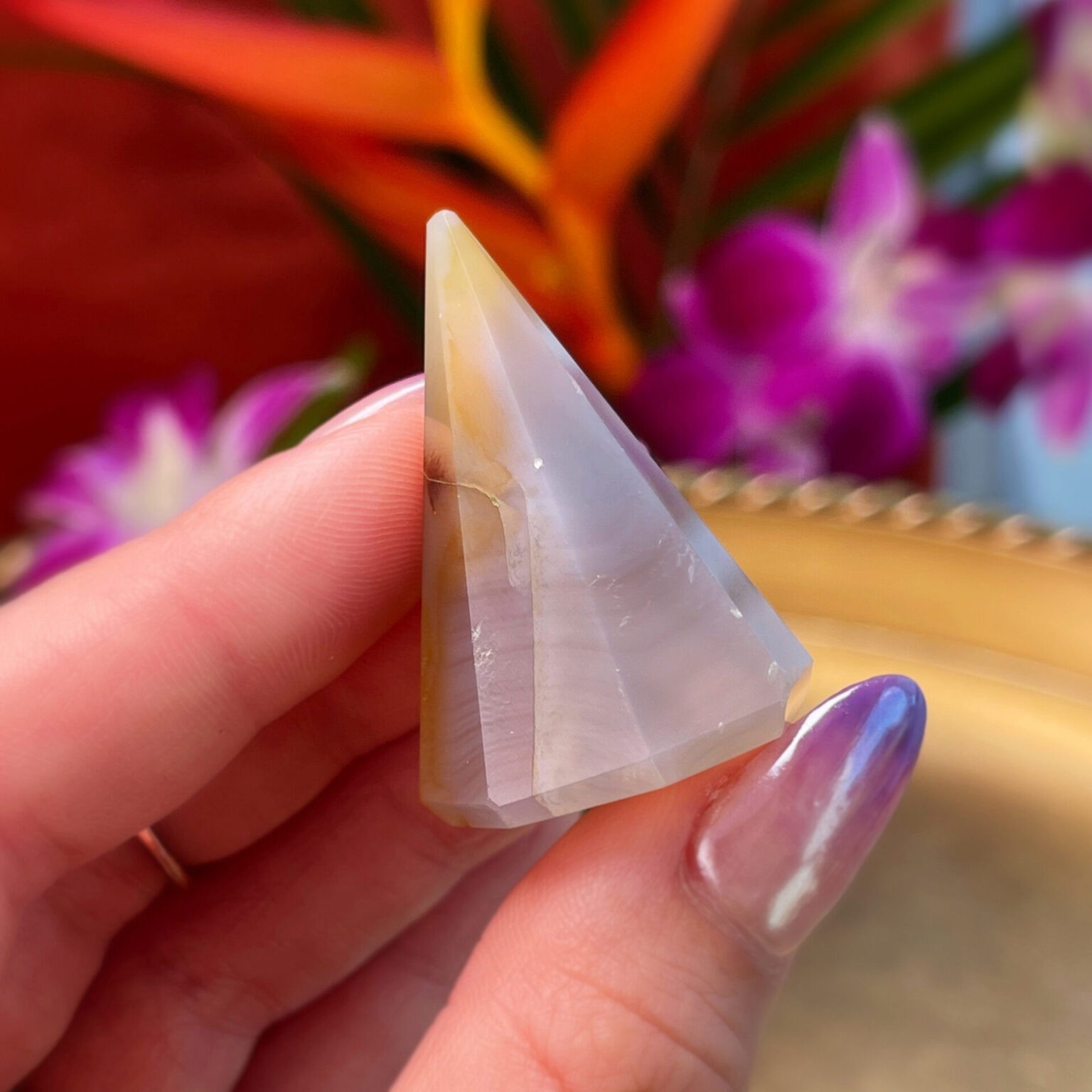Sage Goddess Infinite Protection Agate Mini Pyramid for shielding ...