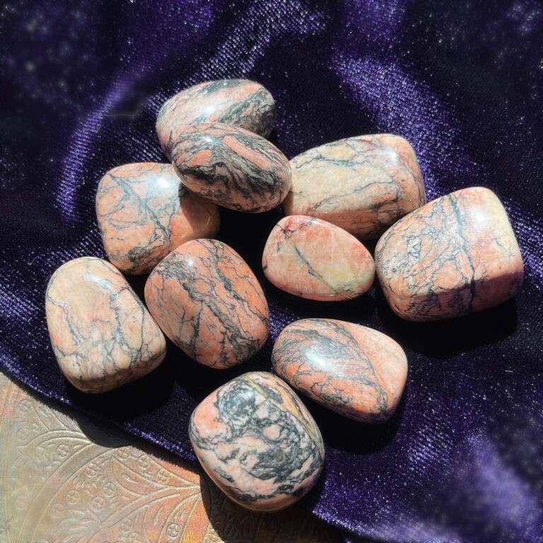 Home Shop Gems & Minerals Tumbled Pink Zebra Jasper