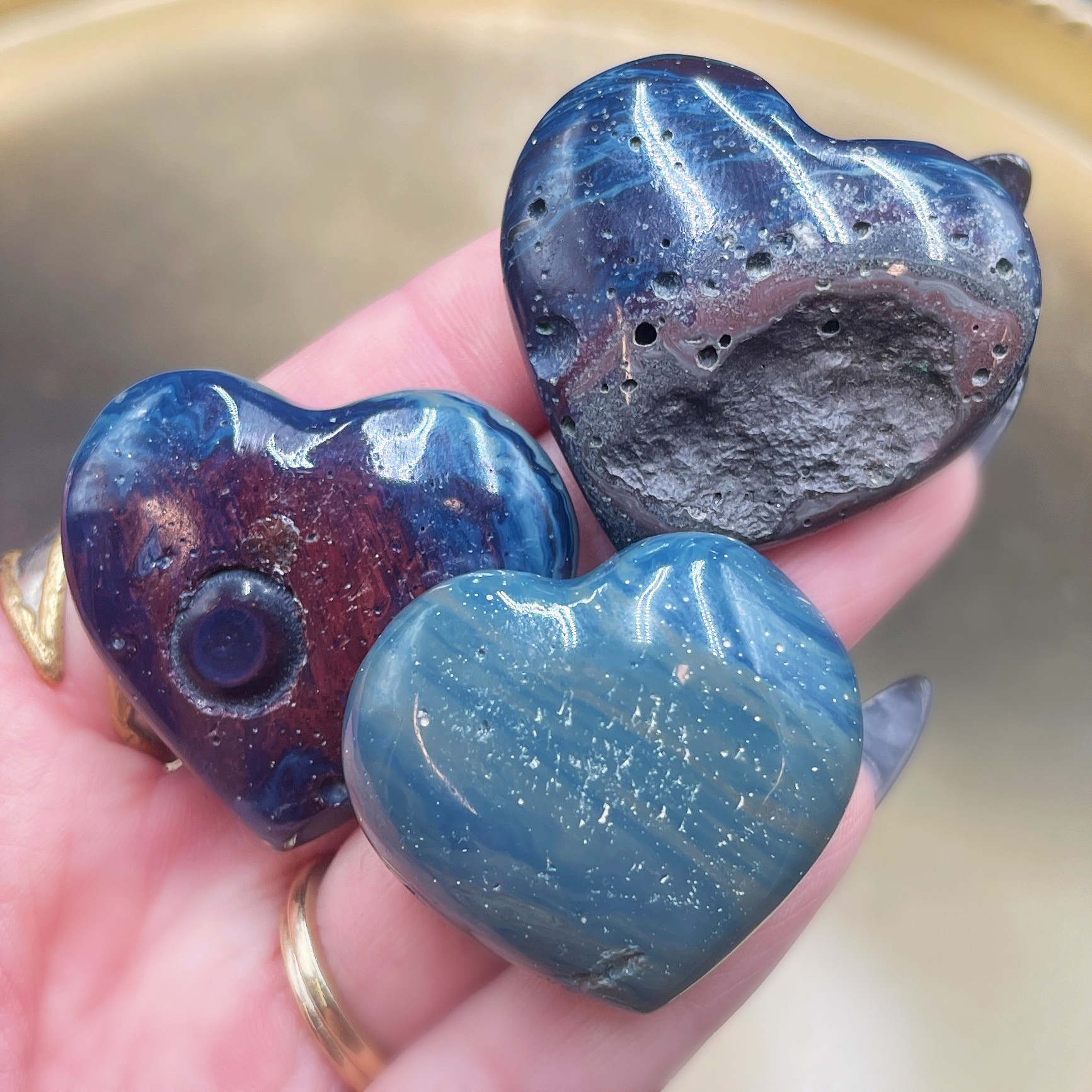 Sage Goddess Misfit Minerals: Rare Blue Obsidian Heart