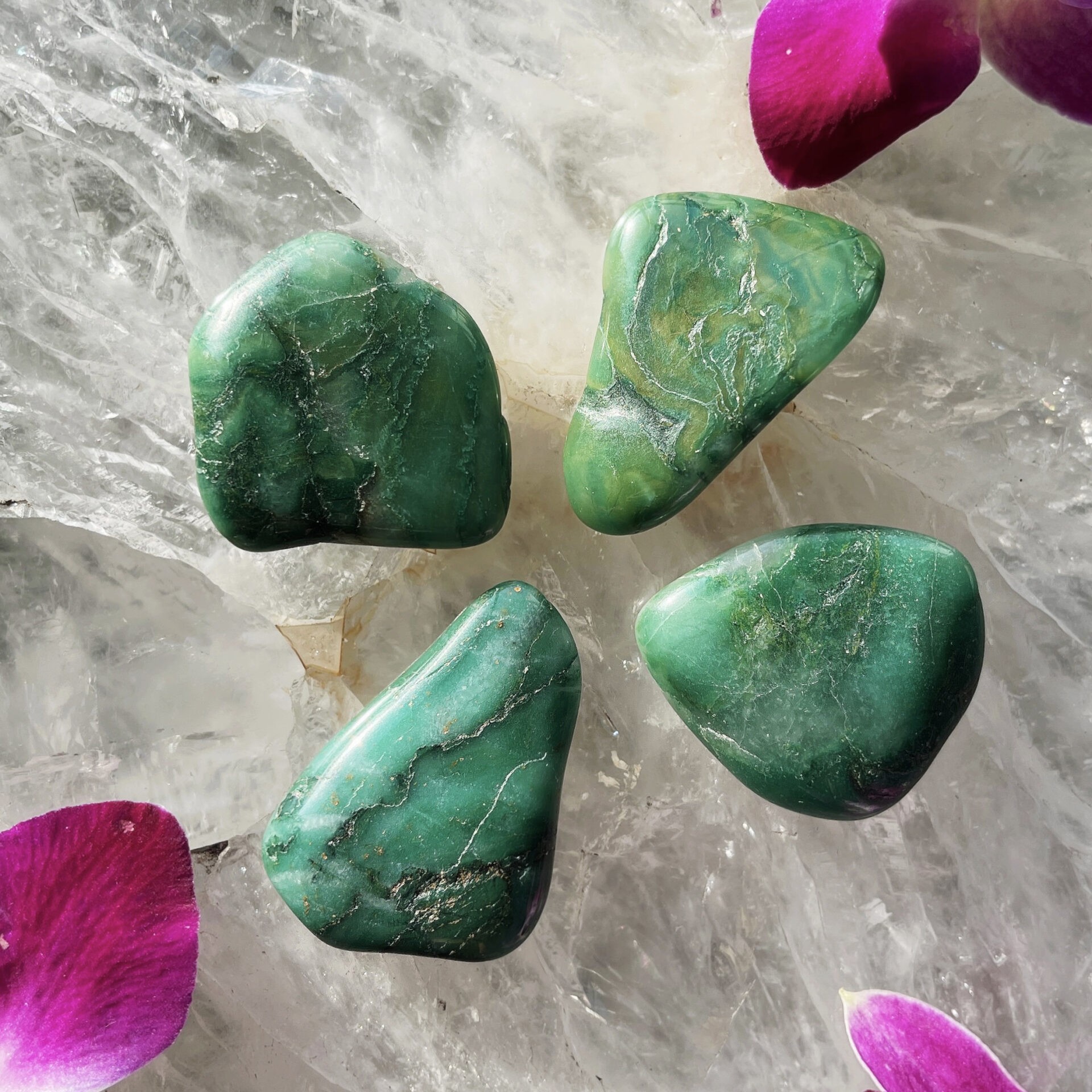Sage Goddess Tumbled Verdite for ancient wisdom and deep healing