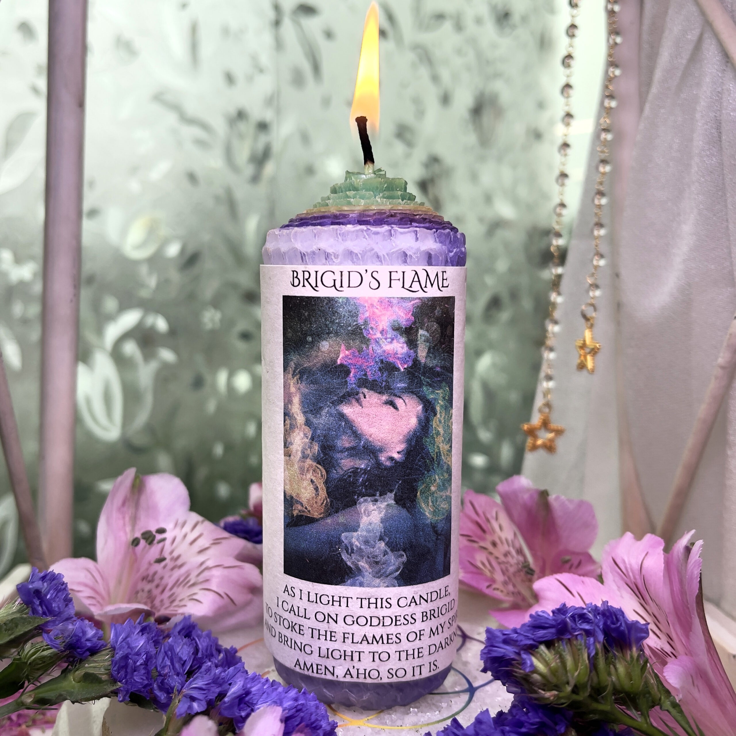 Brigid’s Flame Beeswax Intention Candle - Sage Goddess